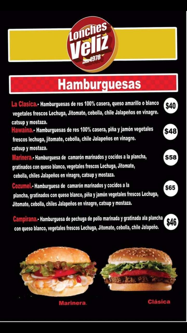 Carta Online de Lonches Veliz - cartaymenus.com